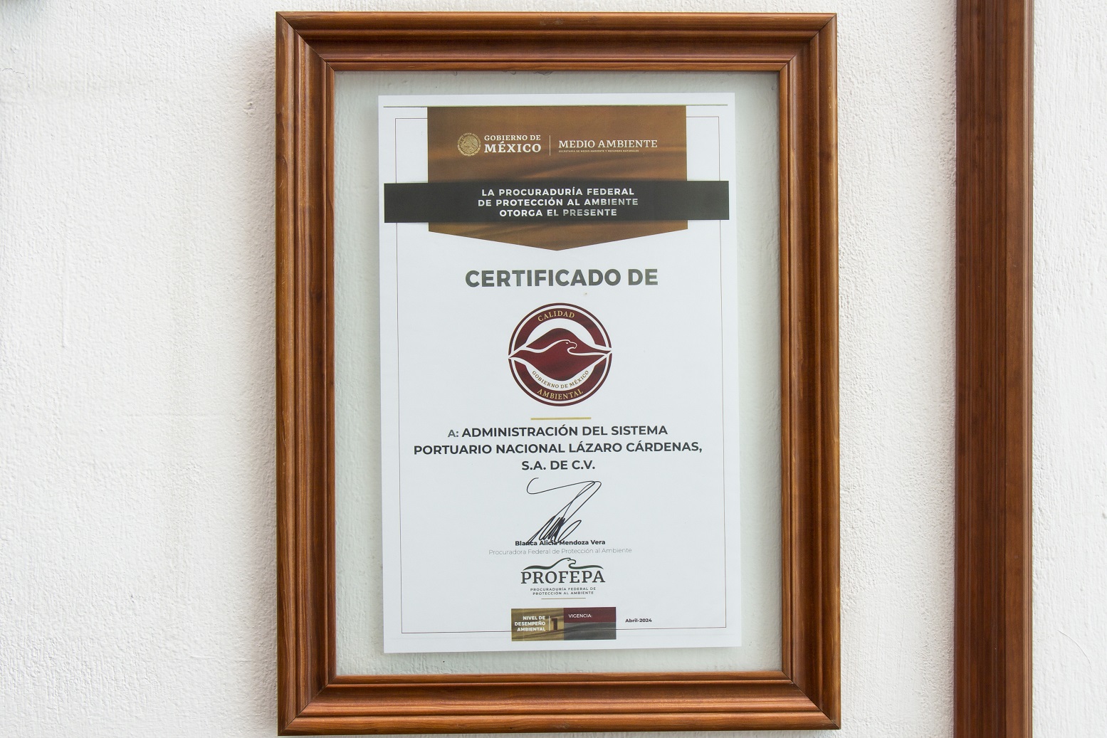 CERTIFICA PROFEPA A LA ASIPONA LÁZARO CÁRDENAS EN CALIDAD AMBIENTAL